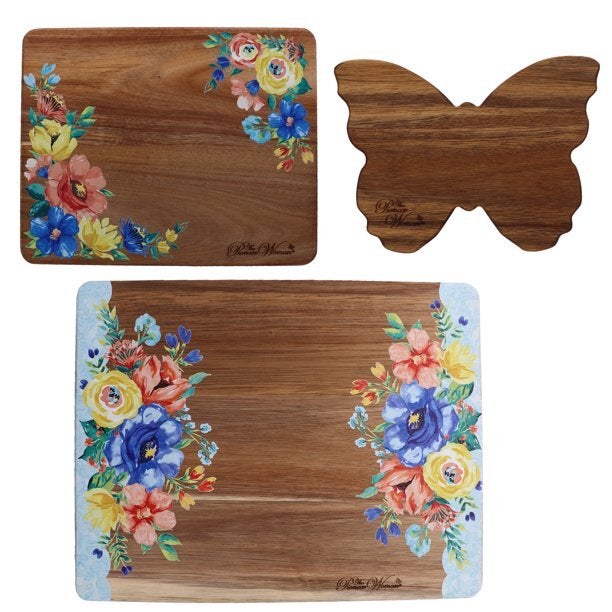 The Pioneer Woman Delaney 3 Piece Acacia Cutting Board Set Farmstand